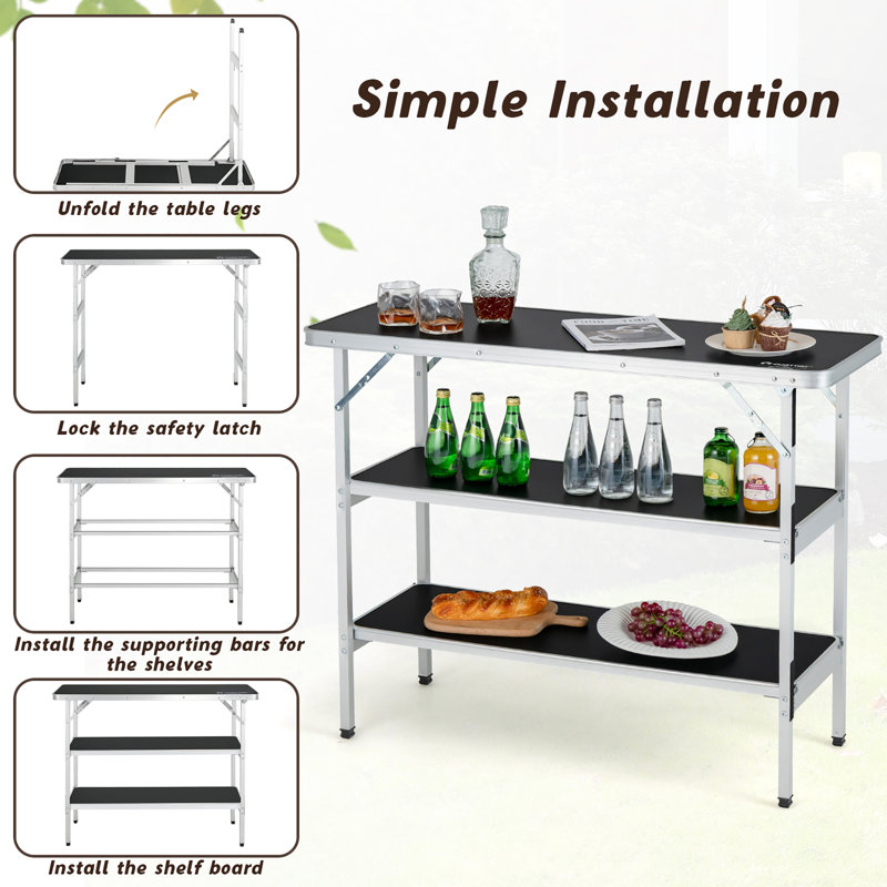 Costway 43.5'' Rectangular Portable Bar Top Riser & Reviews | Wayfair